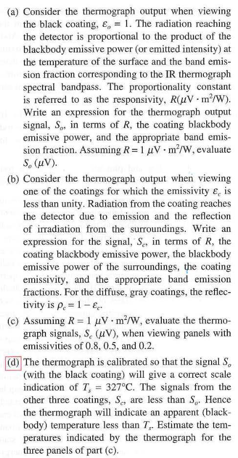 Solved 12.67 An infrared (IR) thermograph is a radiometer | Chegg.com