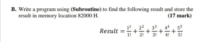 B Write A Program Using Subroutine To Find The 0552