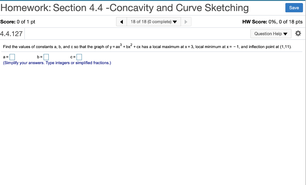 Solved Homework: Section 4.4 -Concavity and Curve Sketching | Chegg.com