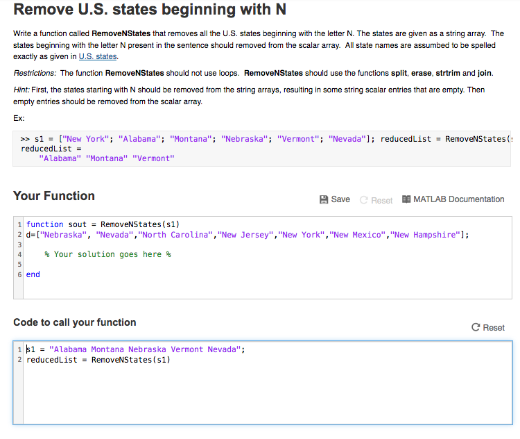 Solved Remove U.S. states beginning with N Write a function | Chegg.com