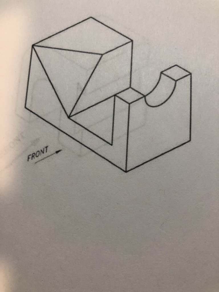 Solved Sketch the front, top and right-side views of the | Chegg.com