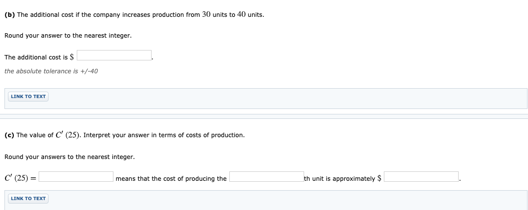 Solved Chapter 5, Section 5.5, Question 005 A marginal cost | Chegg.com