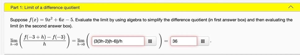 Solved Suppose f(x)=9x2+6x−5. Evaluate the limit by using | Chegg.com