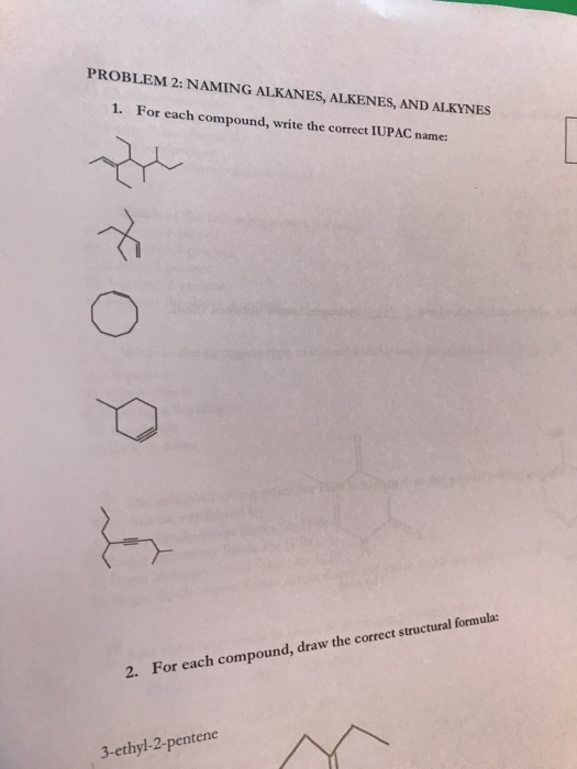 Alkanes Alkenes Alkynes Worksheet - Kindergarten Printable Sheet