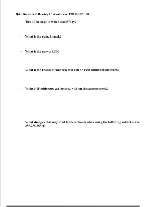 Solved Assignment 3 Ip Subnettingpdf Щ Q1 Given A Class A 6488