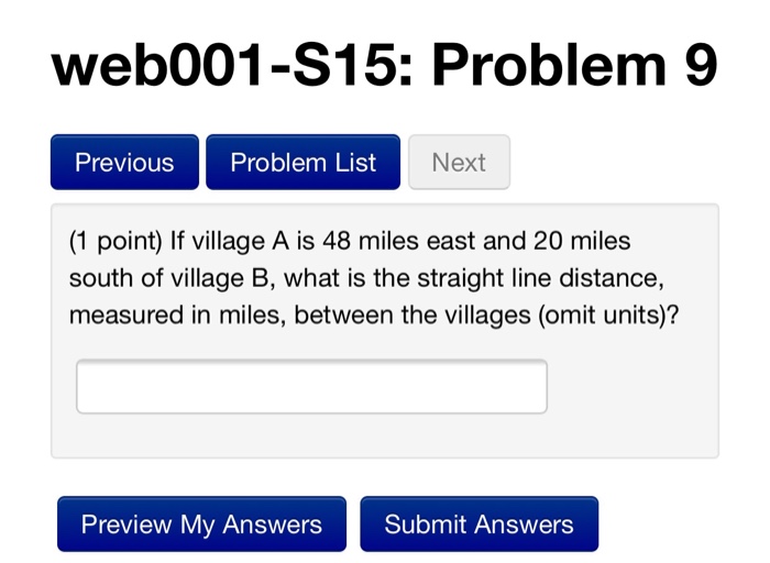 Solved web001-S15: Problem 2 PreviouS Problem List Next (1 | Chegg.com