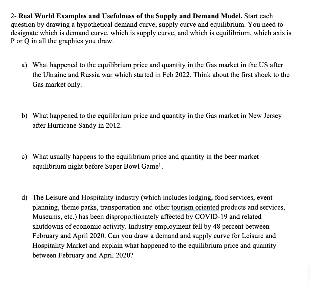 Solved 2- Real World Examples and Usefulness of the Supply | Chegg.com