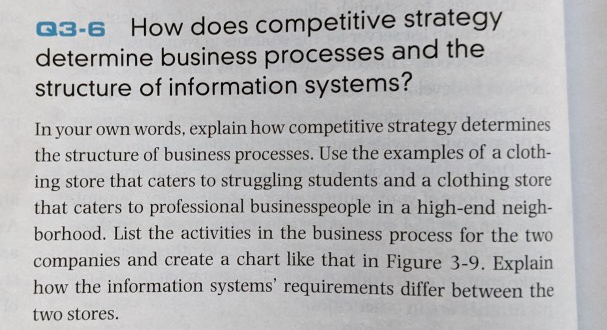Solved Q3-6 How does competitive strategy determine business | Chegg.com