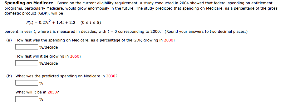Solved Spending on Medicare Based on the current eligibility | Chegg.com