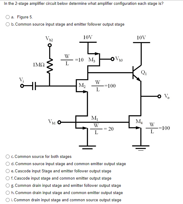 Solved In the 2-stage amplifier circuit below determine what | Chegg.com