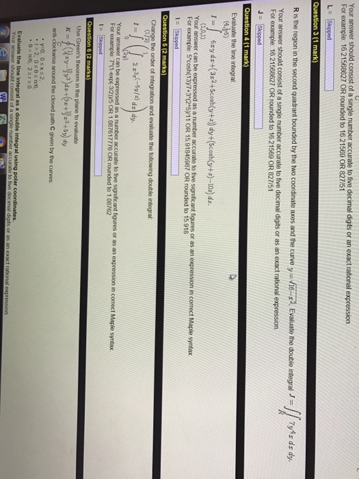 Solved Your answer should consist of a single number | Chegg.com