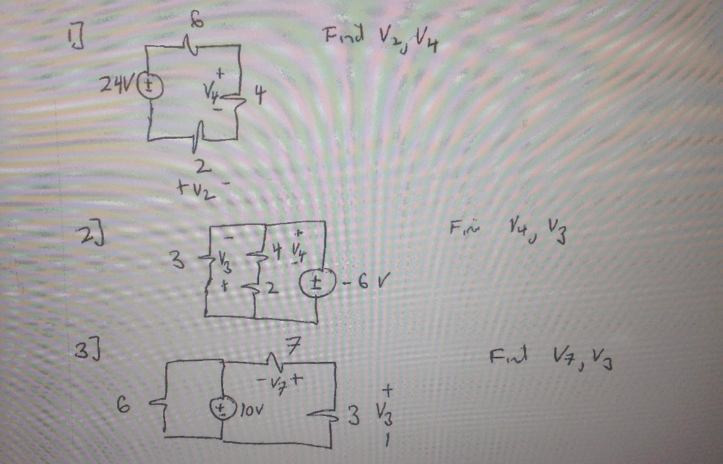 Solved 1.) Find V2 and V4 2.) Find V4 and V3 3.) Find V7 and | Chegg.com