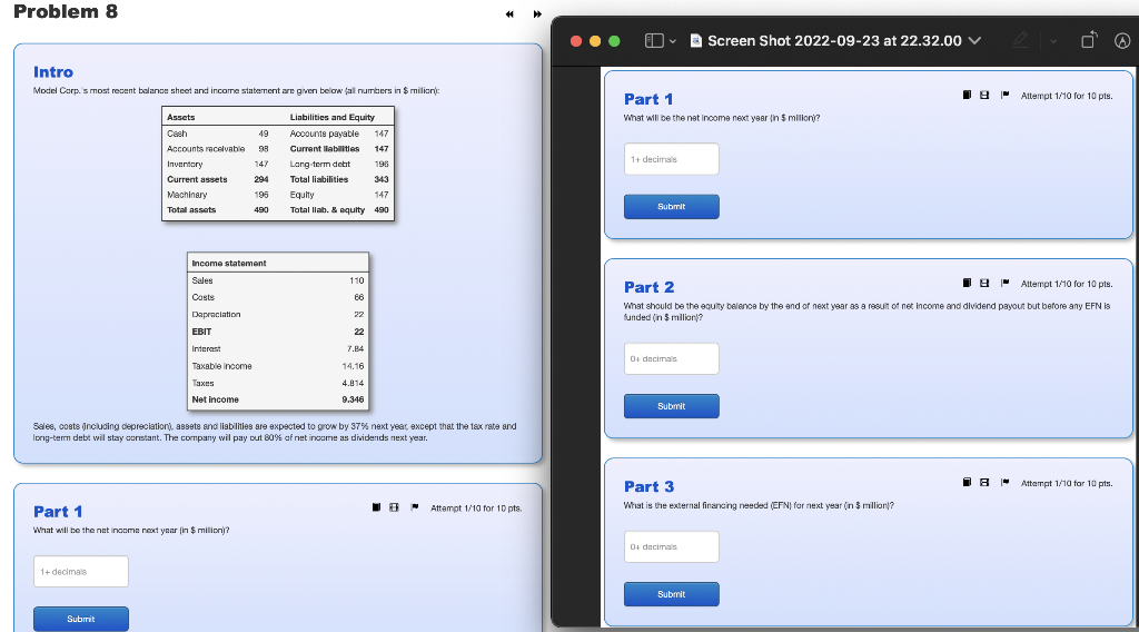 Solved Intro Moded Carp. 3 most recant belanea sheet and | Chegg.com