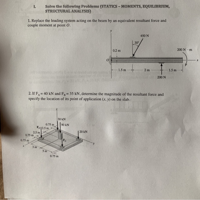 Solved Solve the following Problems (STATICS-MOMENTS, | Chegg.com