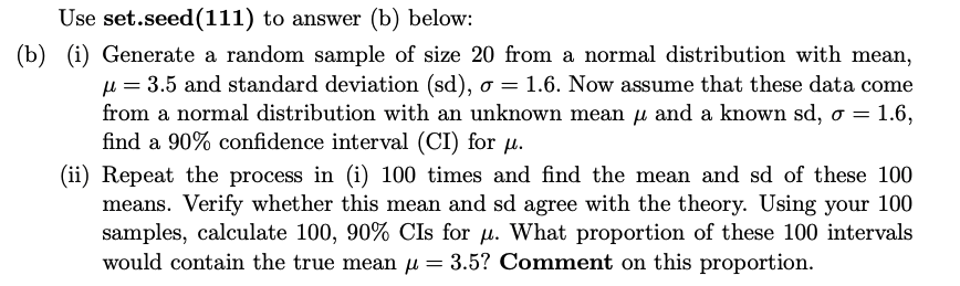 Solved R Programming: Statistics Question This question is | Chegg.com