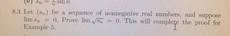 Solved e sn = sin 8.3 Let (sn) be a sequence of nonnegative | Chegg.com