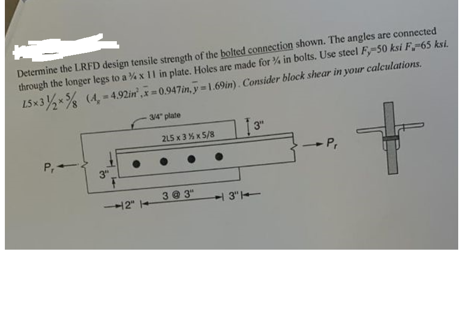 Solved Determine the LRFD design tensile strength of the | Chegg.com
