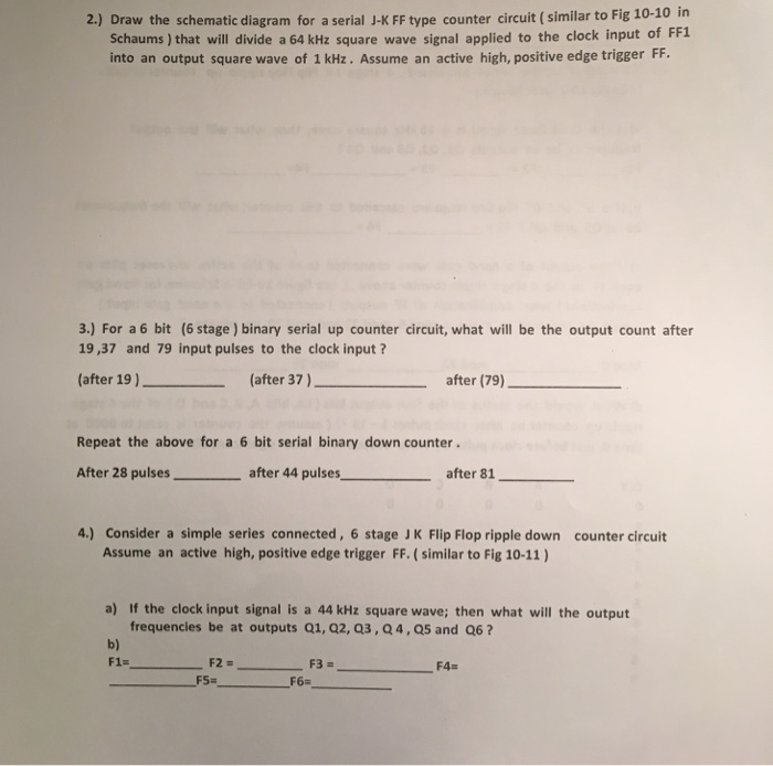 Solved Draw the schematic diagram for a serial J-K FF type | Chegg.com