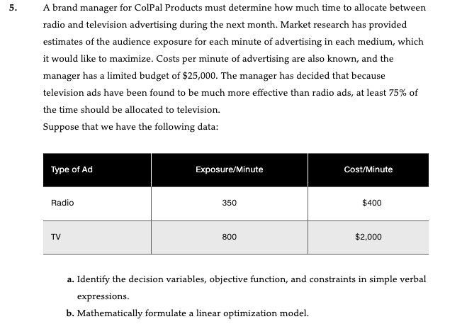 Solved implement the linear optimization model that you | Chegg.com