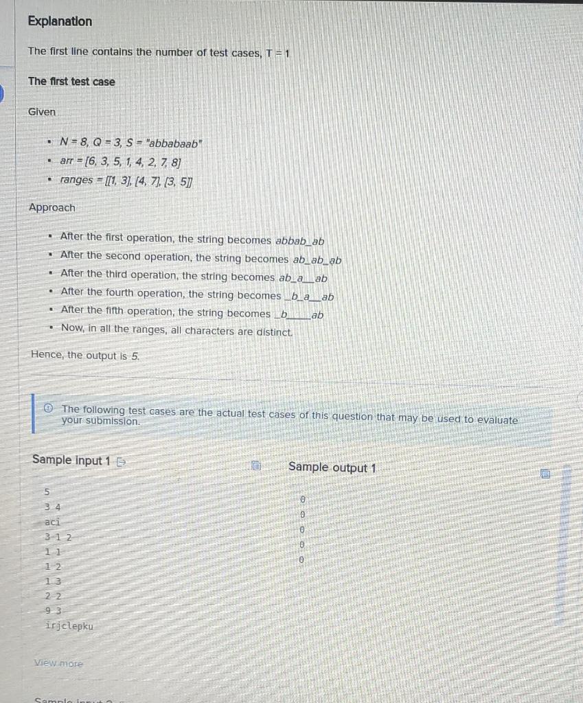 Solved Now, in both ranges, all characters are distinct. | Chegg.com
