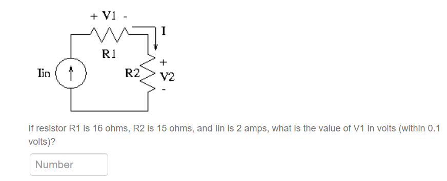 Solved If resistor R1 is 16 ohms, R2 is 15 ohms, and lin is | Chegg.com