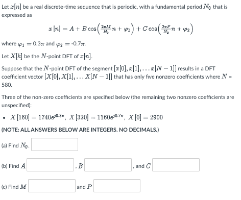 Solved Let x[n] be a real discrete-time sequence that is | Chegg.com