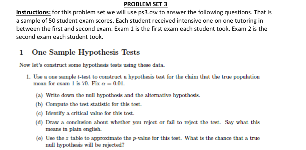PROBLEM SET 3 Instructions: for this problem set we | Chegg.com