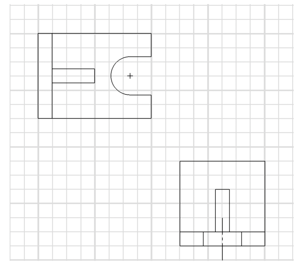 Solved Sketch the Full Section View replacing front view of | Chegg.com