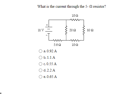 Solved What is the current through the \\( 5-\\Omega \\) | Chegg.com