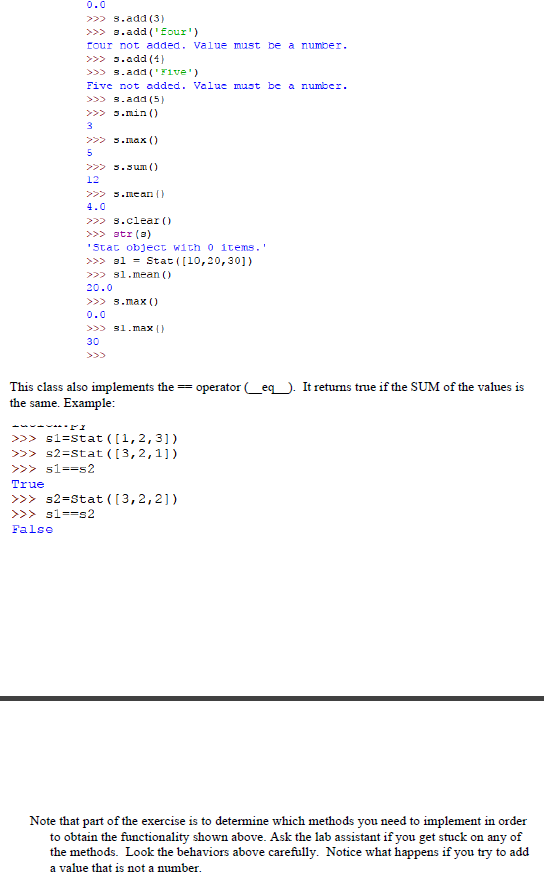 Solved Implement a container class Stat that is a subclass | Chegg.com