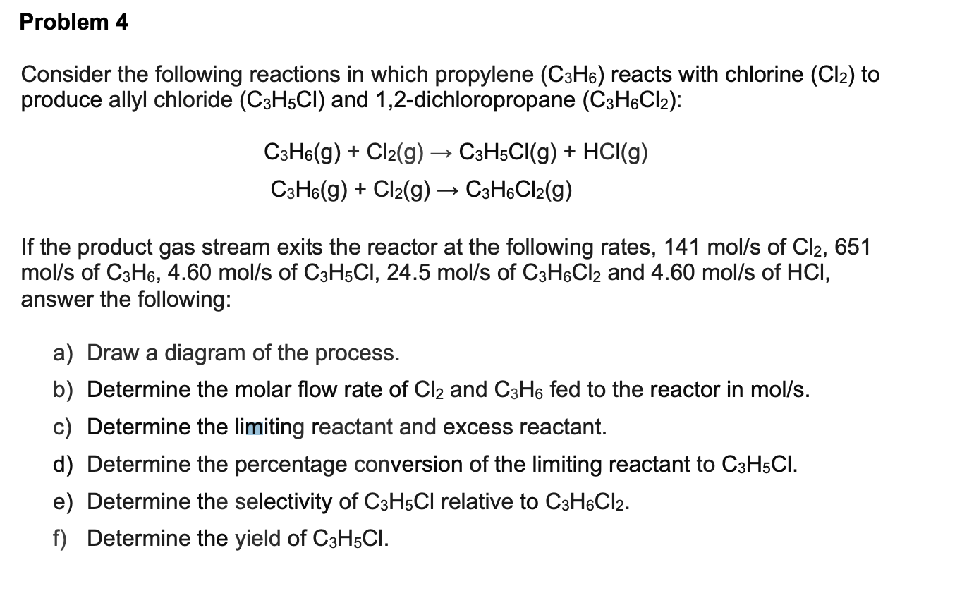 Solved Problem 4 Consider the following reactions in which | Chegg.com