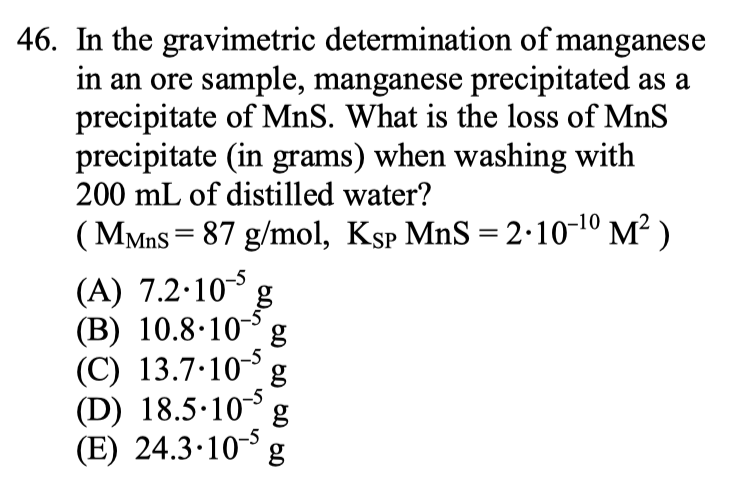 Solved In the gravimetric determination of manganesein an | Chegg.com