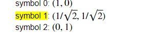 symbol 0: (1,0) symbol 1: (1/12,1/72) symbol 2: (0,1) | Chegg.com