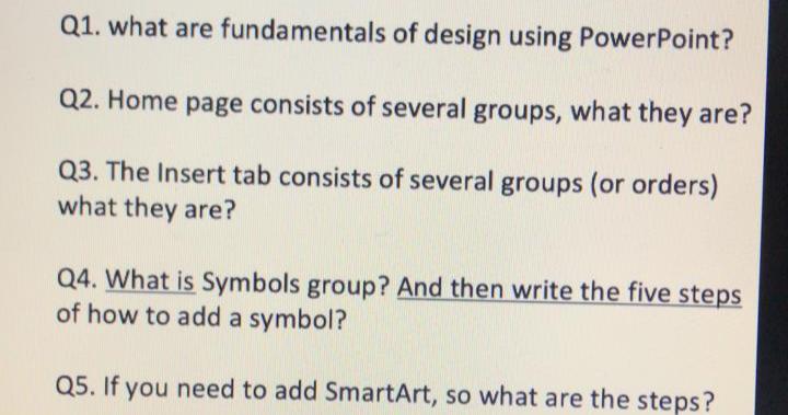 Solved Q1. what are fundamentals of design using PowerPoint? | Chegg.com