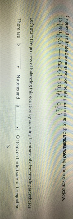 Solved Copper(II) nitrate decomposes on heating according to | Chegg.com