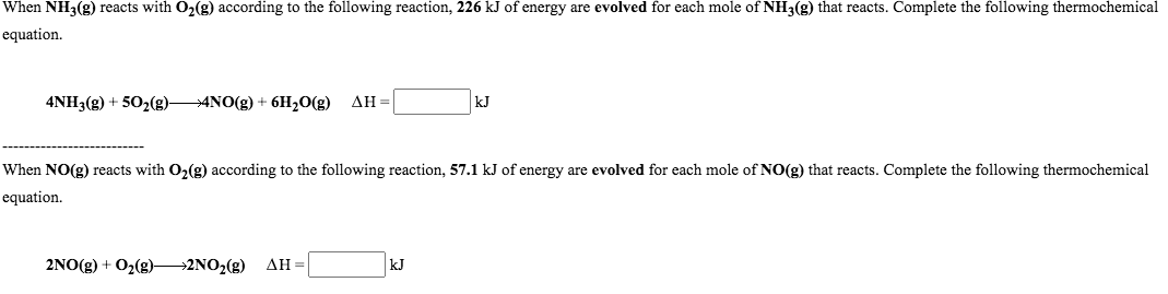 Solved When NH3(g) reacts with O2(g) according to the | Chegg.com
