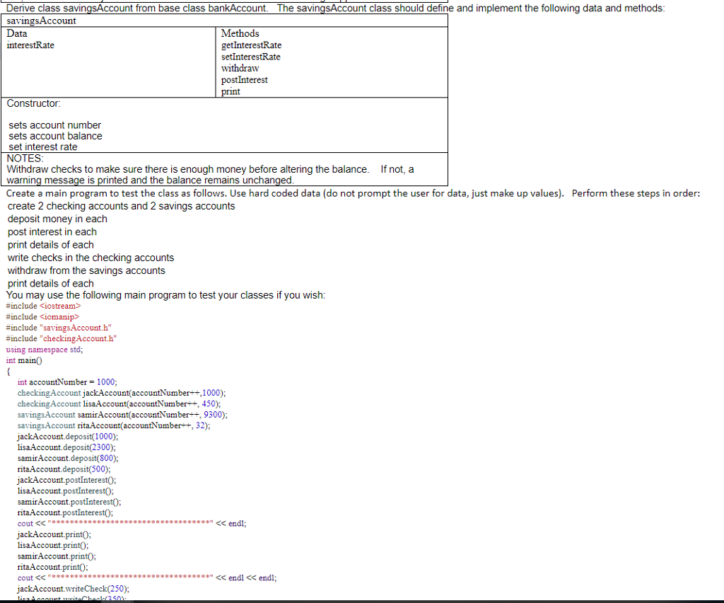 Solved Bankaccount Extended Create From Scratch Or Modify 
