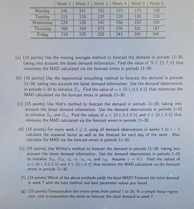 Solved (a) (10 points) Use the moving averages method to | Chegg.com