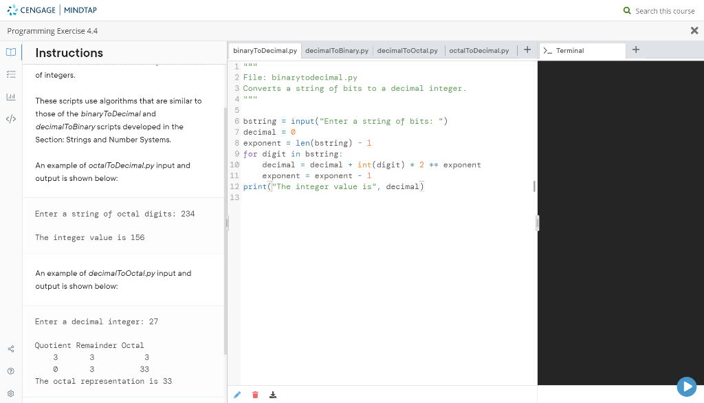 Solved ∴ CENGAGE MINDTAP Programming Exercise 4.41 Solved ∴ CENGAGE MINDTAP Programming Exercise 4.41
