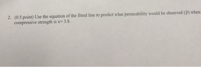 (0.5 point) Use the equation of the fitted line to | Chegg.com