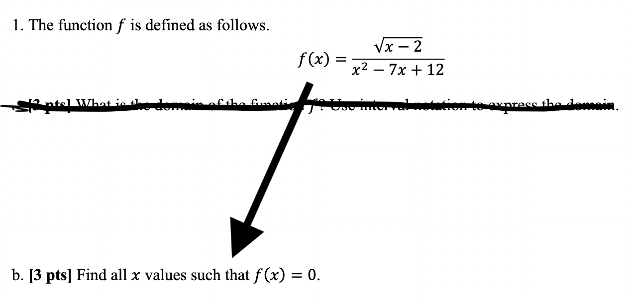 Solved 1. The function f is defined as follows. | Chegg.com