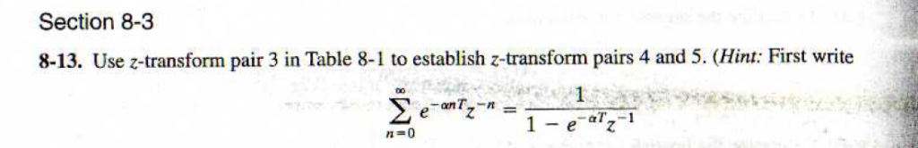Solved TABLE 8-1 Short Table of z-Transforms Continuous-time | Chegg.com