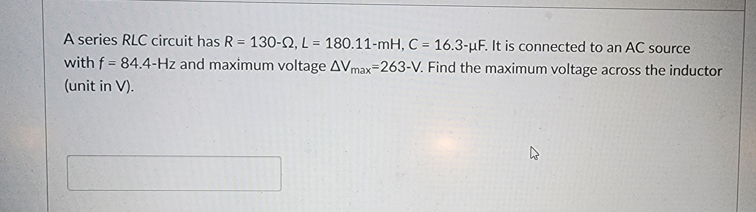 Solved A series RLC ﻿circuit has | Chegg.com