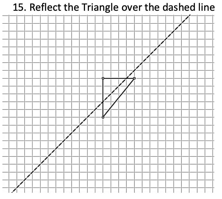 Solved 15. Reflect the Triangle over the dashed line se | Chegg.com