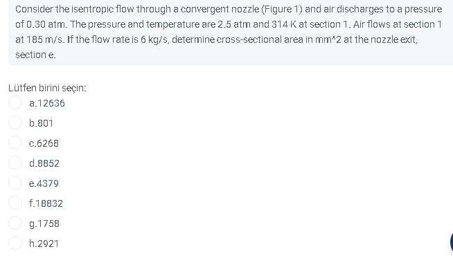 Consider the isentropic flow through a convergent | Chegg.com