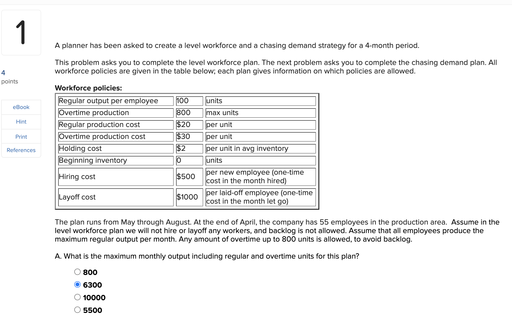 Solved A planner has been asked to create a level workforce | Chegg.com