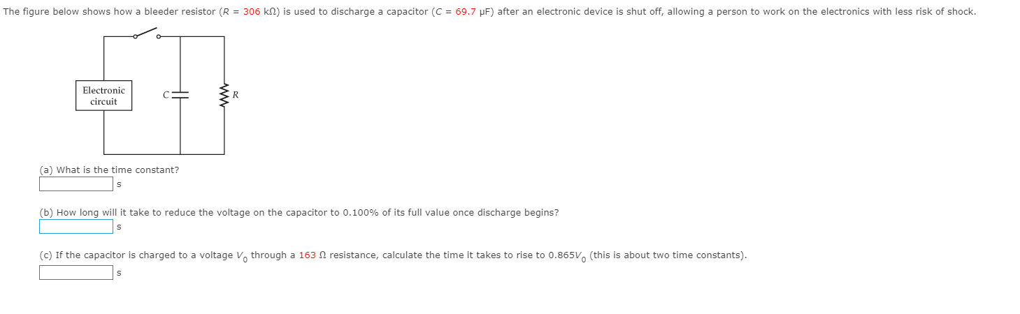 Solved The Figure Below Shows How A Bleeder Resistor R