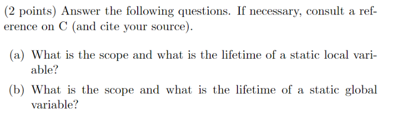 Solved (2 points) Answer the following questions. If | Chegg.com