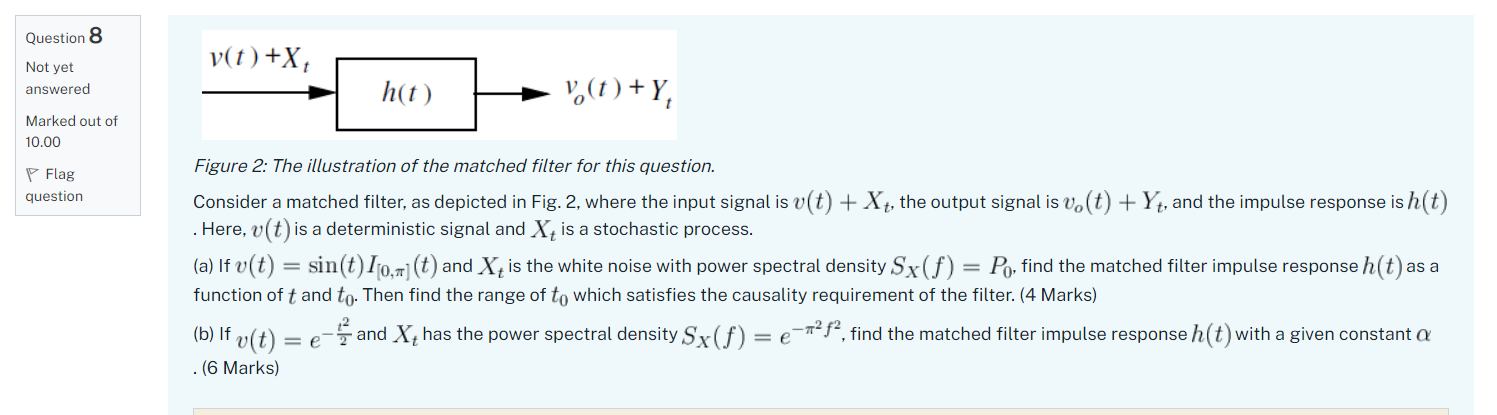 Figure 2: The illustration of the matched filter for | Chegg.com