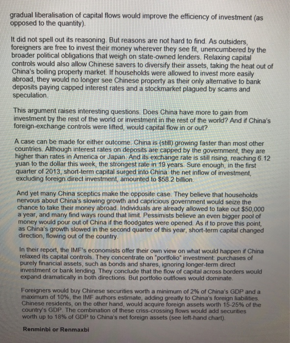 Solved Is China's great wall of capital controls keeping | Chegg.com